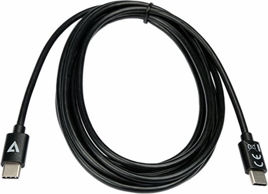 Cable USB C V7 V7USB2C-2M Black | bol