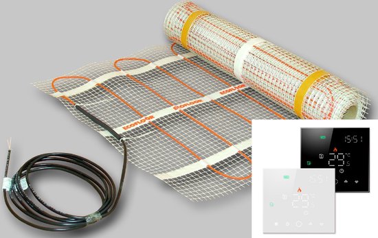 Vloerverwarming elektrisch voor badkamers 1600 watt met WIFI ...