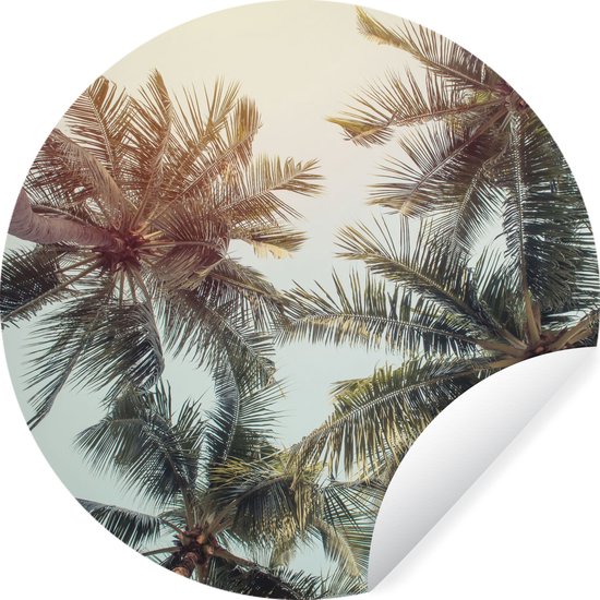 WallCircle - Muurstickers - Behangcirkel - Palmboom - Zomer - Tropisch - ⌀ 120 cm -... | bol