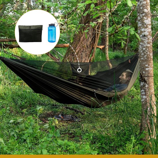 Compound Reishangmat, 1 persoon, outdoor hangmat met muggennet ...