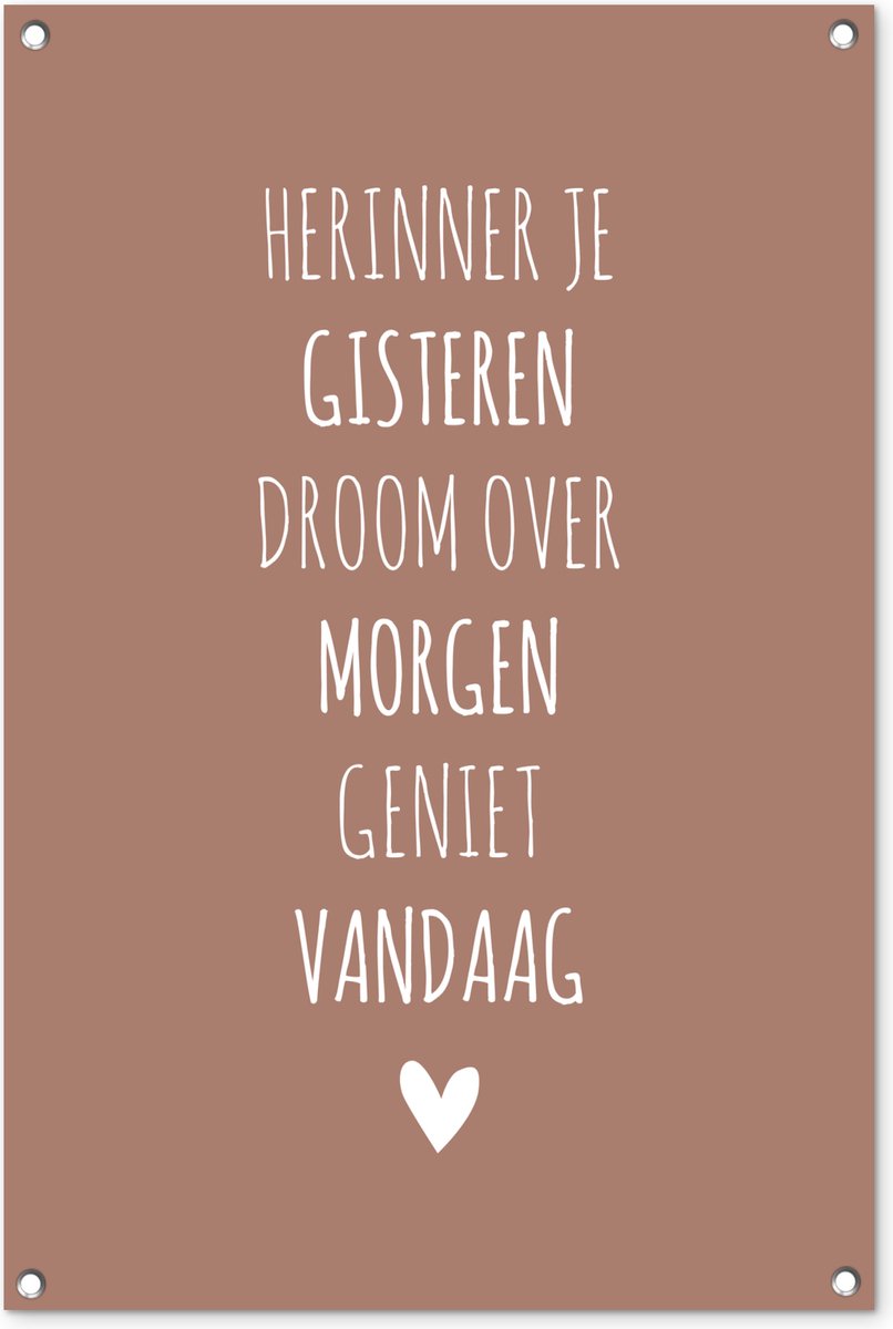 Tuinposter tekst - Herinner Droom Geniet - Quotes - Tuindecoratie Roze ...