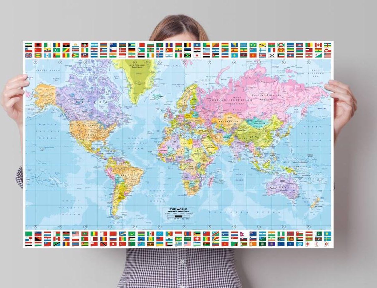 Reinders Poster World Map - political english - Poster - 91,5 × 61 cm ...