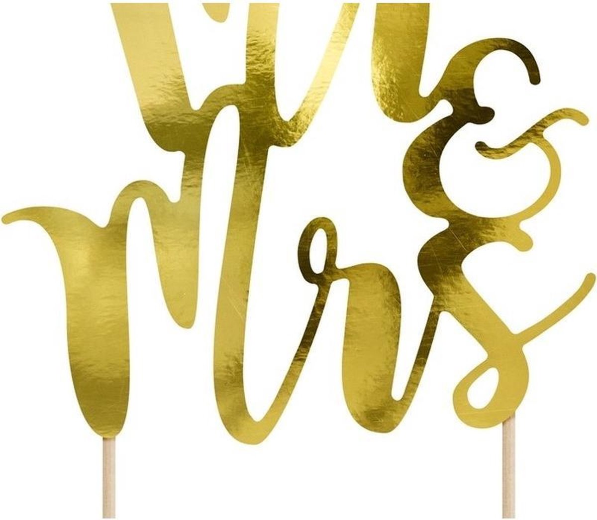 Bruidstaart decoratie topper Mr & Mrs goud 25 cm - Huwelijk/Trouwerij versiering -... | bol.com