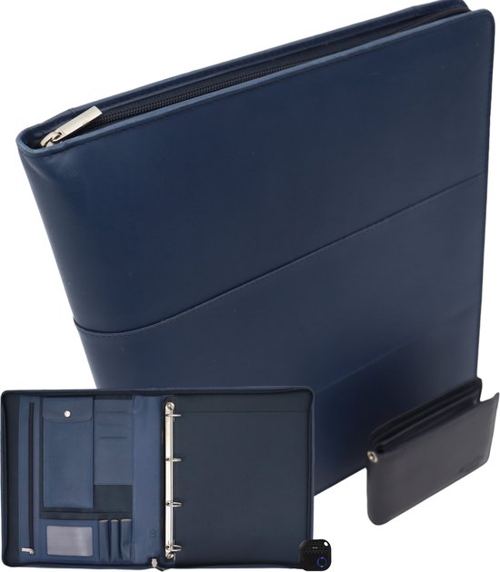 Leren Schrijfmap - Werkmap A4 - Anti-lost Tracker - Business set | bol.com