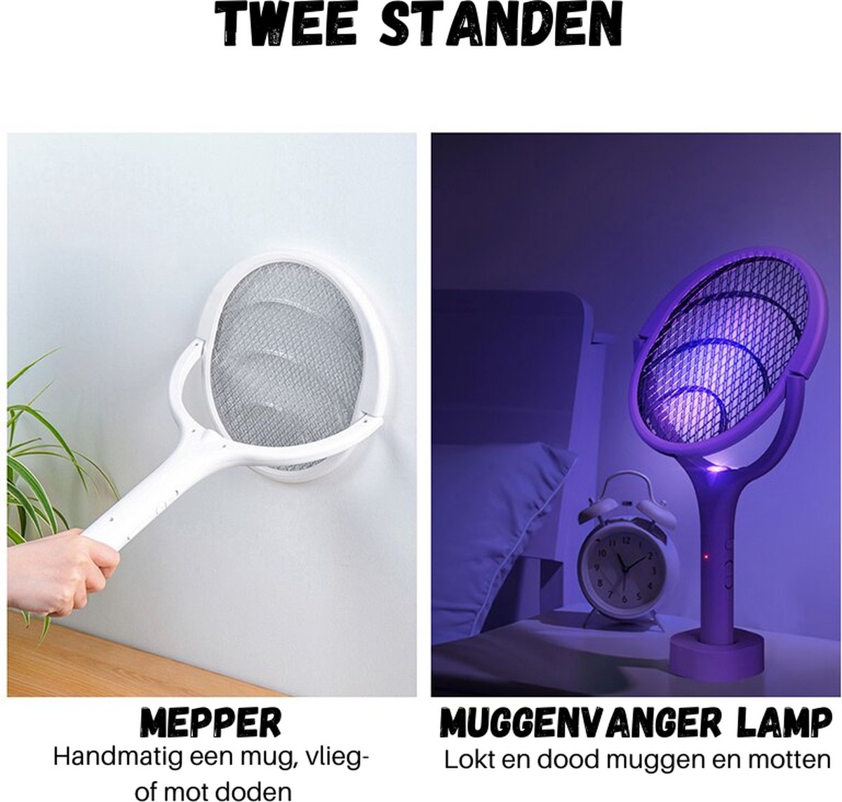 Anti muggen - Lamp - Elektrische vliegenmepper - Elektrische 2-in-1 ...