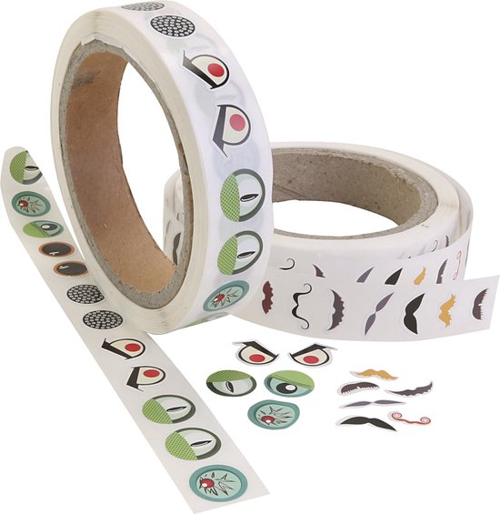 Sticker ogen, ogen/snor, d 17 mm, 2000 stuk/ 1 doos | bol.com