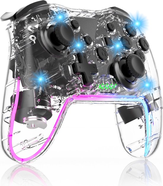 ZEZ draadloze transparante Joy Con controller met ledverlichting - o.a ...
