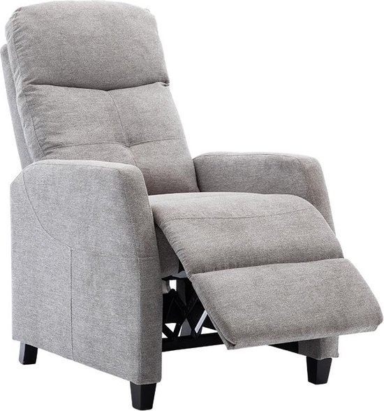 Relax-fauteuil van stof FEREOLE - Lichtgrijs L 65 cm x H 106 cm x D 91 ...