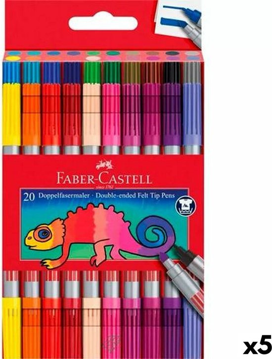 Set Viltstiften Faber-Castell Doosje 5 Stuks | bol