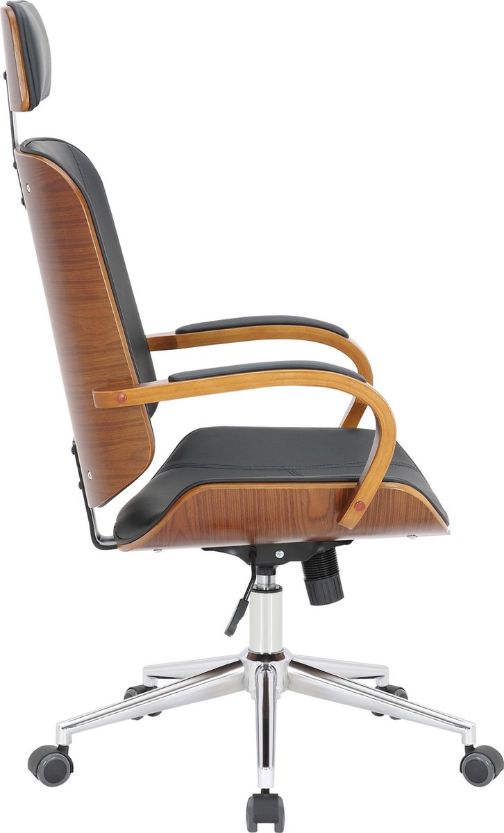 Consalvo Bureaustoel Modern - Zwart - Op wielen - Kunstleer - Voor ...