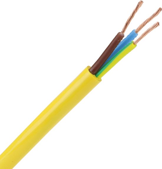 Pur kabel H07BQ-F 3x2.5mm² geel per rol 100 meter | bol