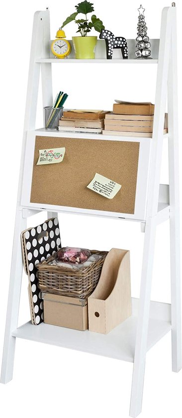 Rootz White Storage Display Rekken Ladder Plank Boekenkast met Bureau ...