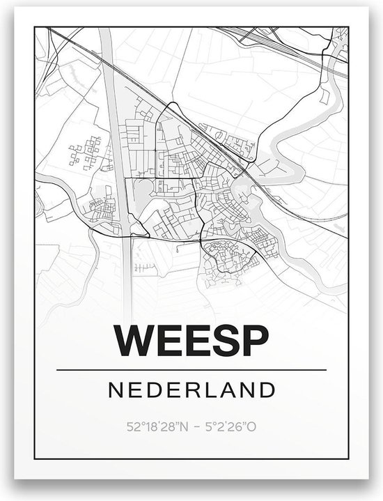 Poster/plattegrond WEESP - 30x40cm | bol