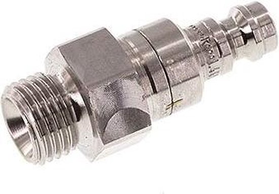 RVS 306L DN 5 Luchtkoppeling Insteeknippel G 1/4 inch Buitendraad ...
