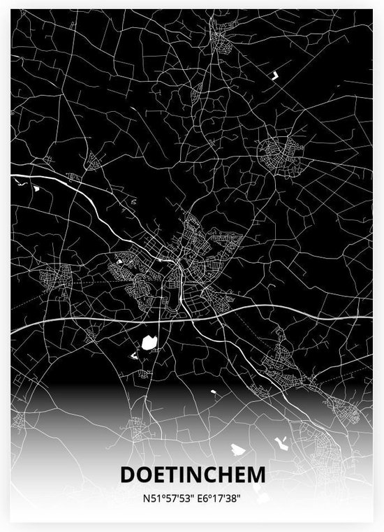 Doetinchem plattegrond - A2 poster - Zwarte stijl | bol