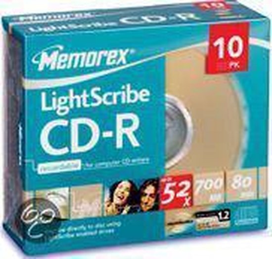 Memorex CD-R 80min/700Mb 10 stuks in slimcase - Lightscribe | bol