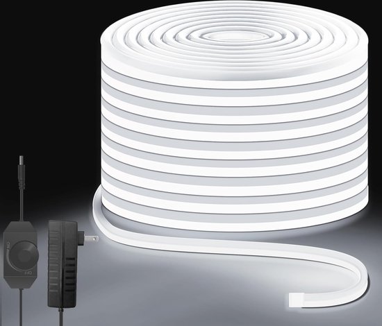 Led strips 10 meter koud wit dimbaar 3000K IP65 waterdicht neon ...