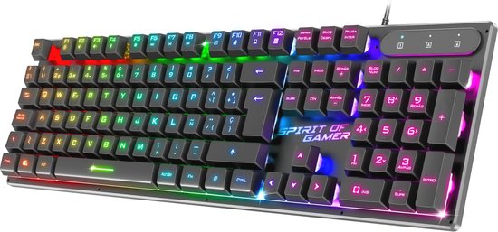 Gaming toetsenbord met RGB verlichting, 26 anti-ghosting toetsen en ...