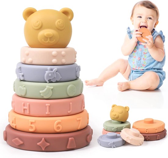 Zachte Stapeltoren voor Baby - Sensorisch Speelgoed en Montessori ...