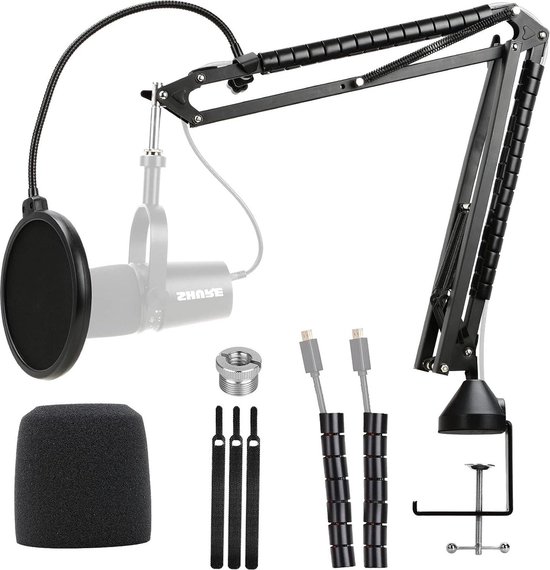 Boom Arm with Microphone Cover Foam - Windscreen and Pop Filter for ...