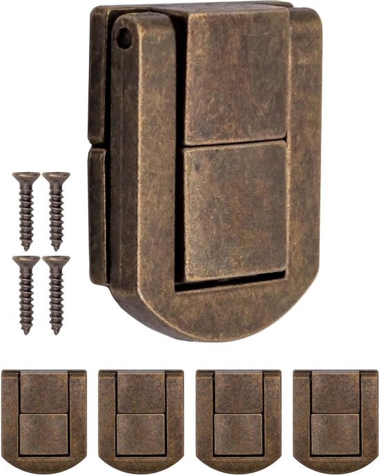 4 x closures for boxes boxes cases metal fittings vintage brass design ...