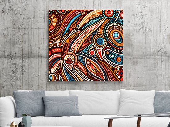 Line art aboriginal schilderij | Primal Elegance: Linear Fusion of ...