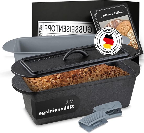 Broodbakvorm met deksel - siliconen inleg - antiaanbaklaag ...
