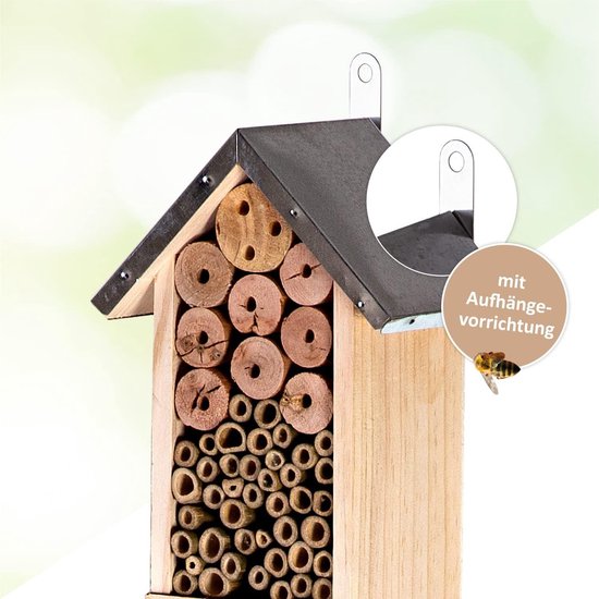 Groot XXL staand insectenhotel met grondpen - totale hoogte 151 cm ...