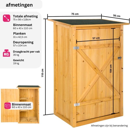 Tuinkast Hout - Tuinkist - Tuinkasten voor Buiten - Tuinberging ...