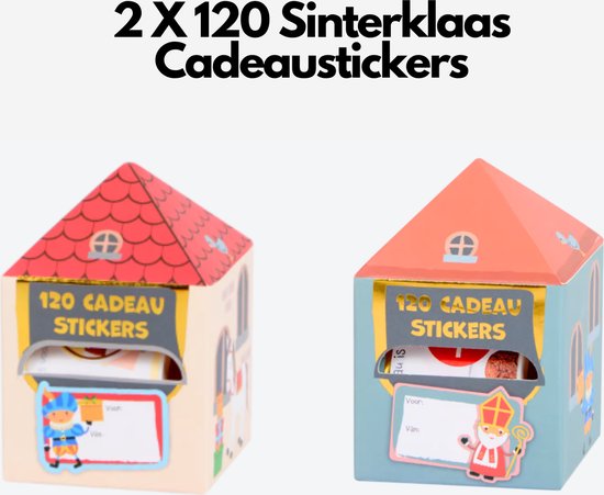 GearUp 2 x 120 stuks Sinterklaas Stickervel - Sluitsticker Sinterklaas ...