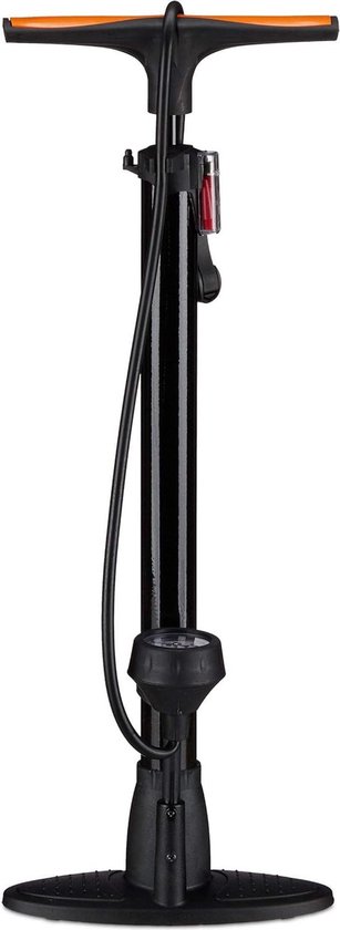 Fietspomp met drukmeter - Hogedruk luchtpomp 60 cm - 3 adapters - Dubbele ventielkop... | bol