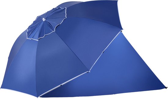Outsunny 2-in-1 strandscherm zonnescherm strandtent windscherm 210 cm ...