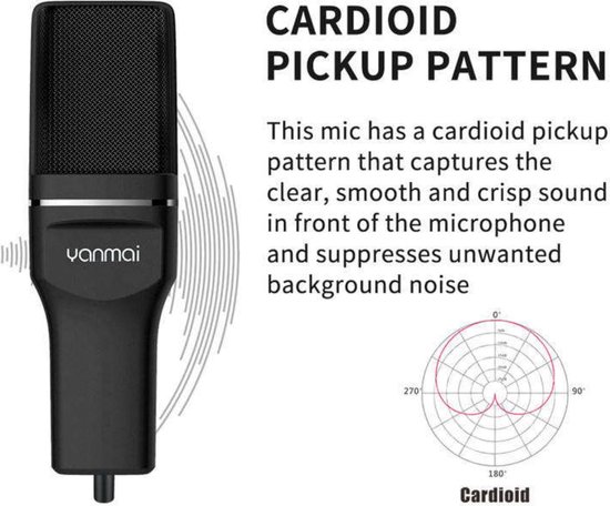 YANMAI Mic with USB Connector, Light-Weight, Condenser Microphone, RGB ...