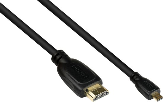 Micro HDMI - HDMI kabel - versie 2.0 (4K 60Hz) - verguld / zwart - 2 ...