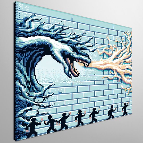 Pixel art relief schilderij | Pixelige dimensies: Een reliëf van ...