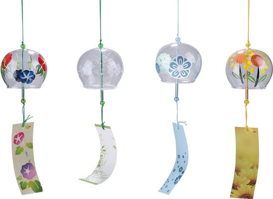 Windgong Bloemen - Kleine Japanse Windklokken van Handgemaakt Glas ...