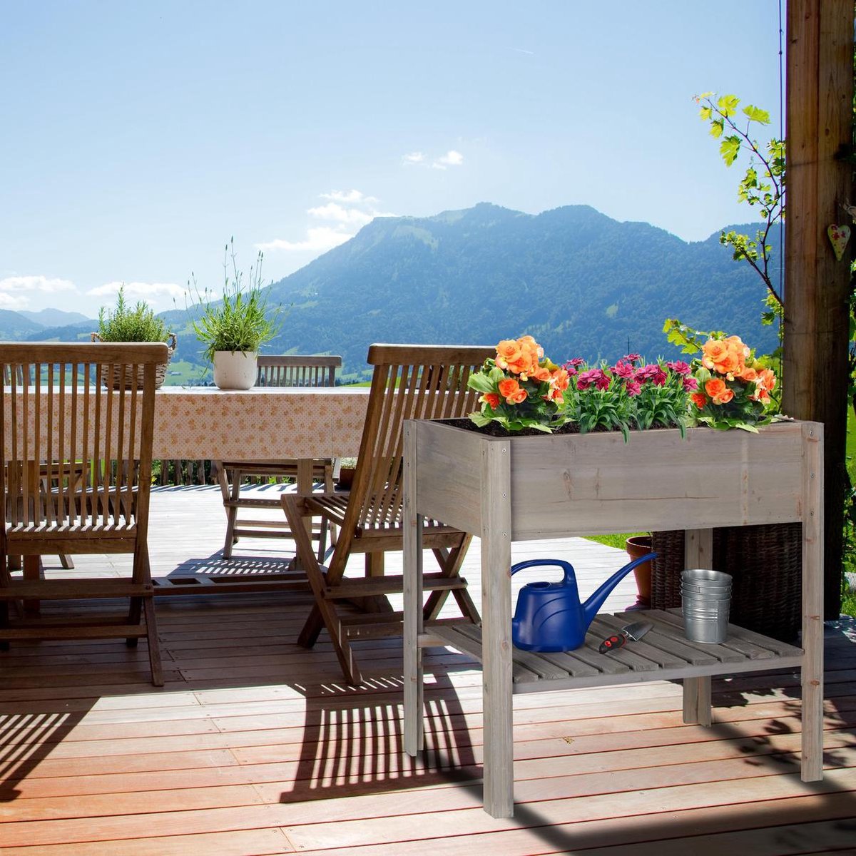 Relaxdays moestuinbak hout - kruidentuin - moestuintafel - kweektafel ...