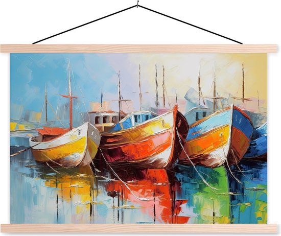 Posterhanger incl. Poster 150x100 cm - Schoolplaat - Boten - Kunst ...