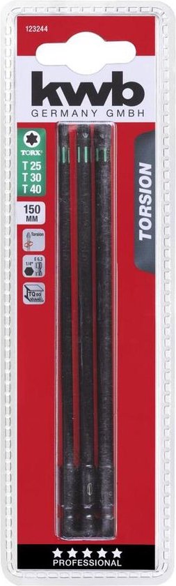 KWB 3 Bits 150mm Torsie Torx Set 2 Kaart | bol