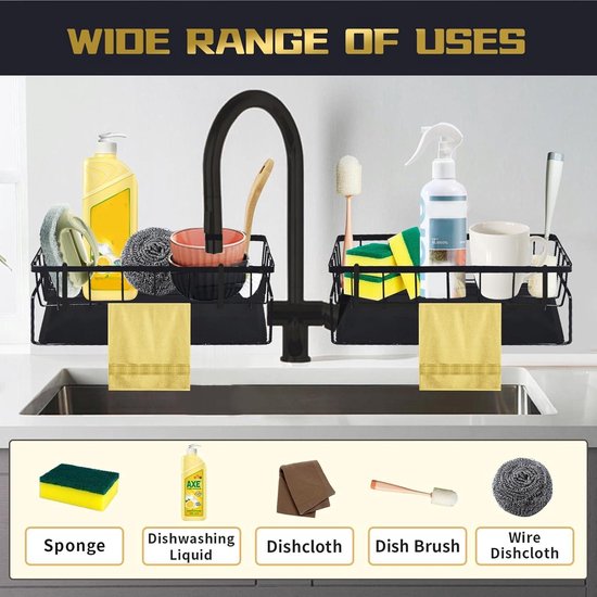 Gootsteen Caddy Organizer - Afdruip Sponshouder - Hangende ...