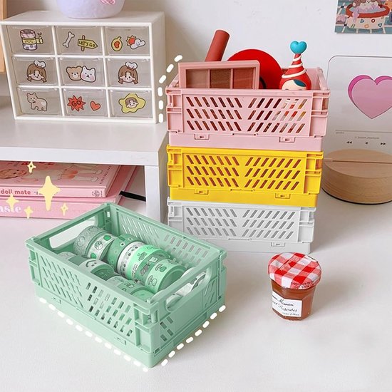 Luvetrex ® Klapbox, 4 stuks klapkist, kunststof klapmand, kleine ...