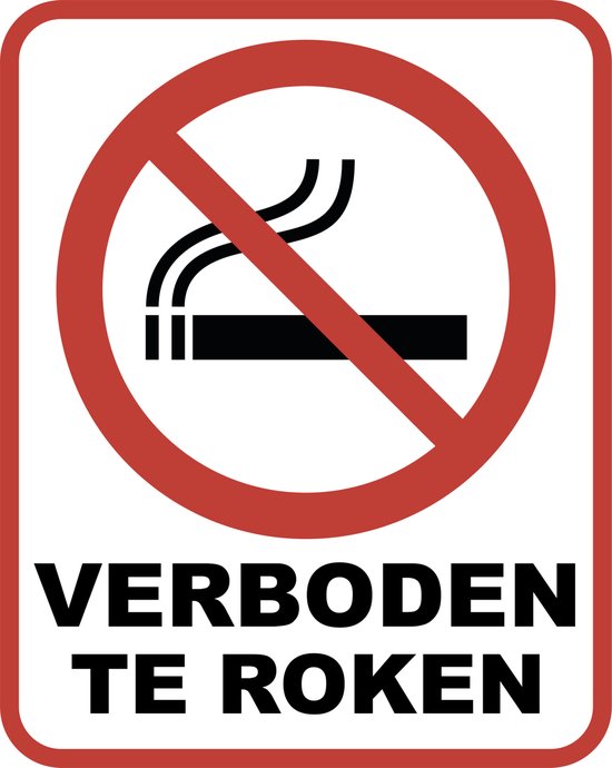 Verboden te Roken bord | 3 mm dik | Forex | bol