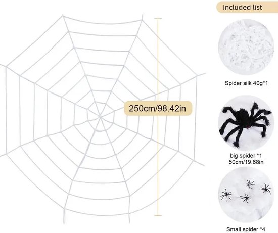 Gigantisch Spinnenweb - Halloween Decoratie - 250 cm - Spinnenweb ...