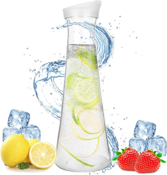 Waterkaraf - Water karaf glas - 1.5 liter - glazen karaf met deksel ...