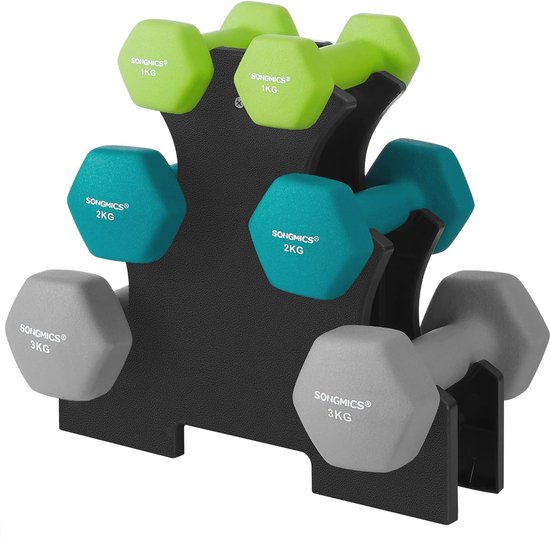 Halterset met 6 Dumbbells en Opbergstandaard voor Krachttraining | bol
