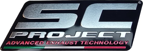 Aluminium hittebestendige Uitlaat Sticker logo SC Project 108 x 41 mm ...