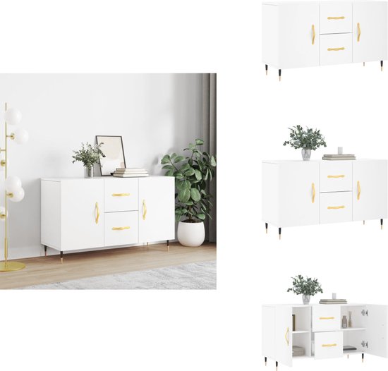 vidaXL Dressoir - Dressoirs - Kast - Wandkast - Dressoir 100x36x60 cm bewerkt hout wit | bol
