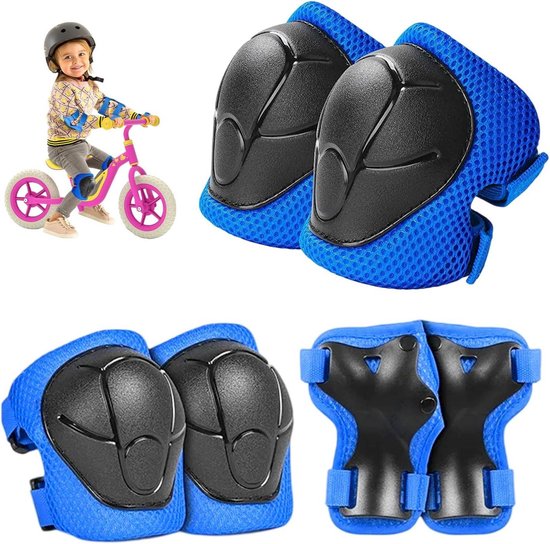 Professionele kinder kniebeschermers set 6-in-1 verstelbare elleboog ...