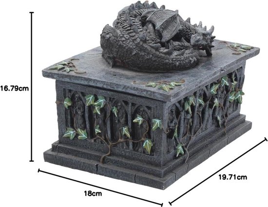 Dragon Tarot Box Zwart Hars 18cm - Mystieke Tarot Opbergdoos | bol
