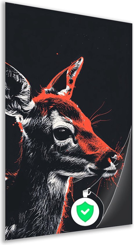 hert kleurrijk muurdecoratie - Ree posters - Poster Dier ...